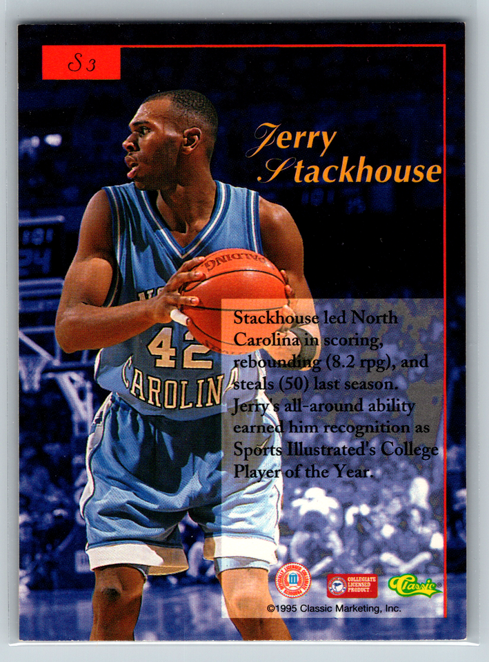 1995 Classic 5 Sport Autograph Edition #S3 Jerry Stackhouse | eBay