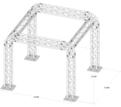 8.2 ft. High x 9.84 ft. Width x 9.84 ft. Length Aluminum 12"x12" Square ...
