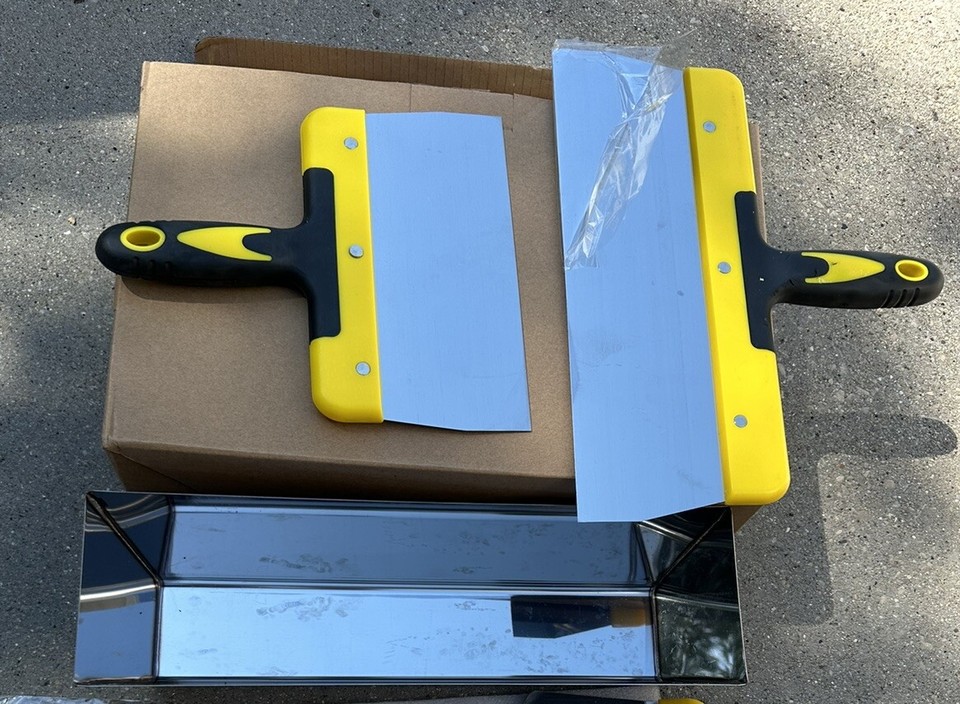 Drywall Knife Set, 8 Pieces Stainless Steel Drywall Hand Tool Kit | eBay