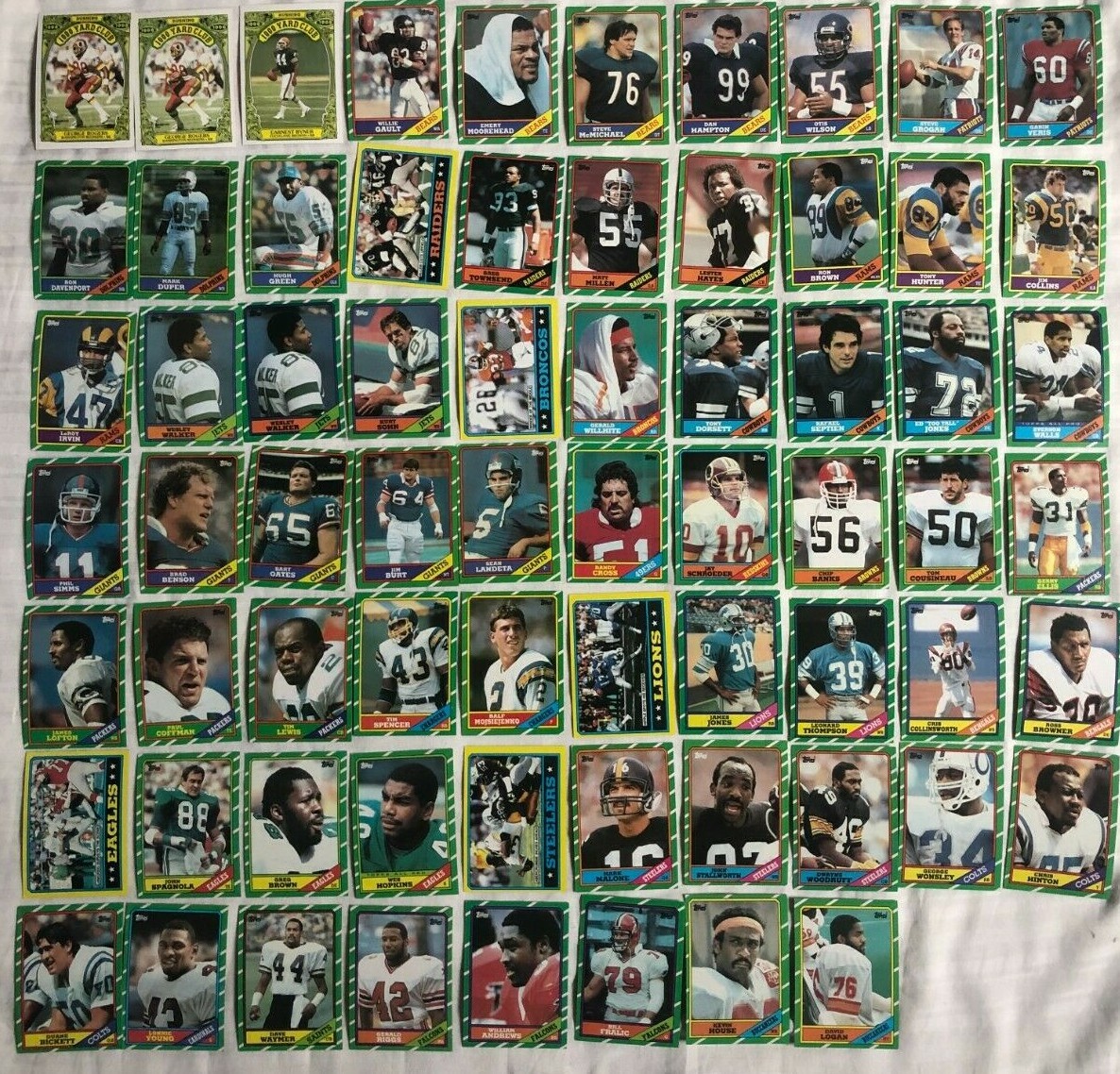 TOPPS NFL FOOTBALL TRADING CARDS (1986) - SIXTY-EIGHT (68) CARD LOT | eBay