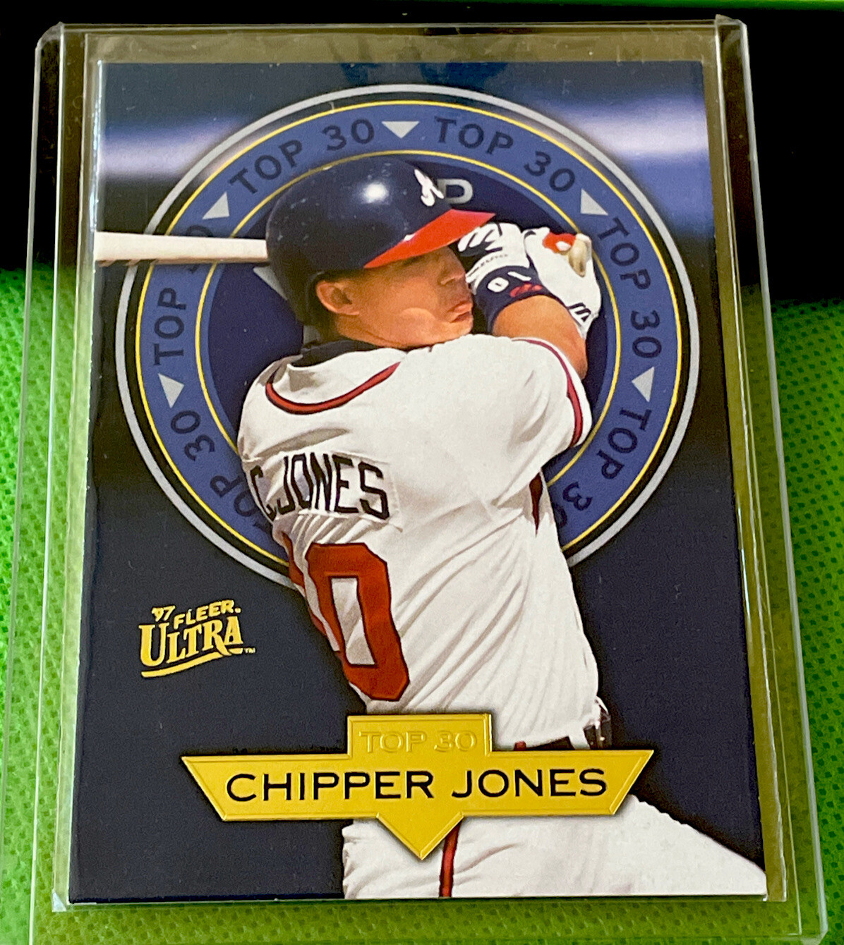 1997 Fleer Ultra Top 30 Chipper Jones Baseball Insert Card #8 Atlanta ...