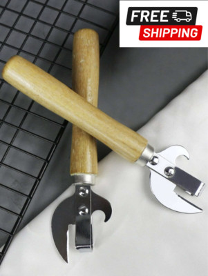 Multi-Purpose Iron Canned Opener for Restaurants, Wooden Handle Can ...