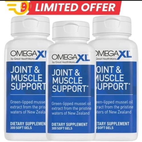 3 Pack Omega XL 300 Capsules-Green Lipped Mussel Omega-3 Joint Relief ...