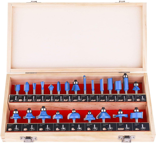 Router Bits Sets of 24A Pieces 1/4 Inch Shank Router Bit Set T Shape ...