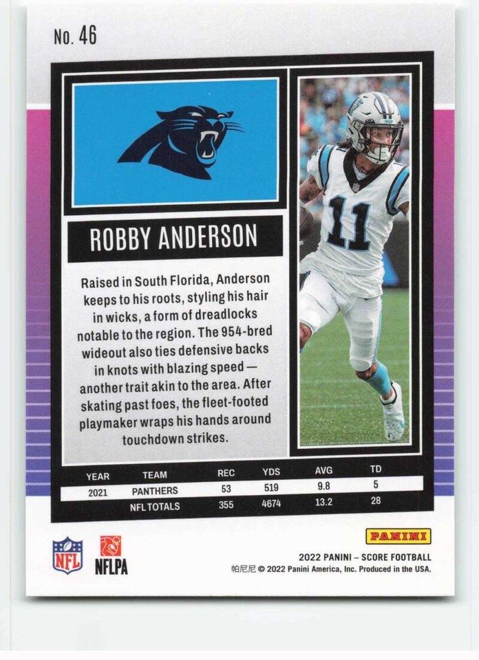 Robbie Anderson 2022 Score #46 Panthers | eBay