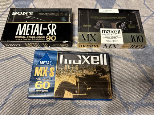 SONY metal -SR 90, MAXELL MX 100, MAXELL MX-S 60 (3 metal audio ...