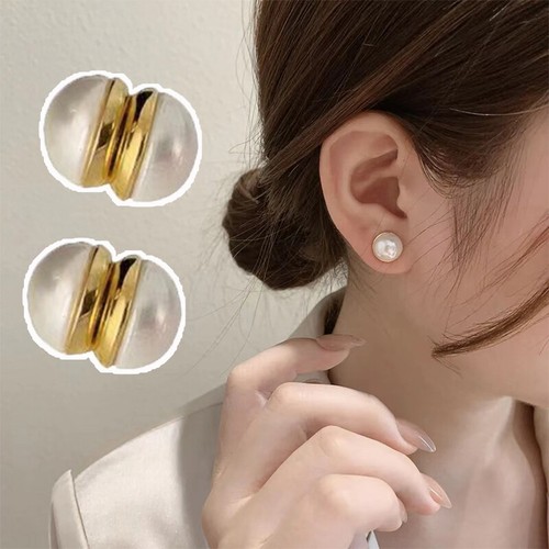 Women No need Piercing ear hole Magnet Magnetic Pearl Earrings Ear ...
