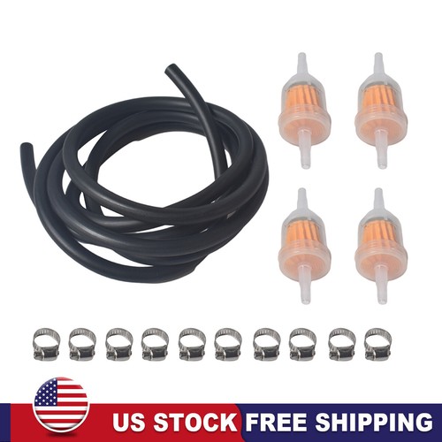 Motorcycle Fuel / Oil / Gas Line 10 Feet 1/4" 6mm ID Clamp Fuel Filter ...