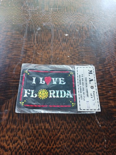 Vintage 4 X 3 I Love FLORIDA sticker Decal Sunshine JT World State ...