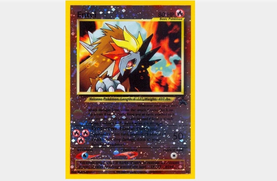 SEALED Entei 34 Black Star Promo Reverse Holo Rare Pokemon Card WOTC ...