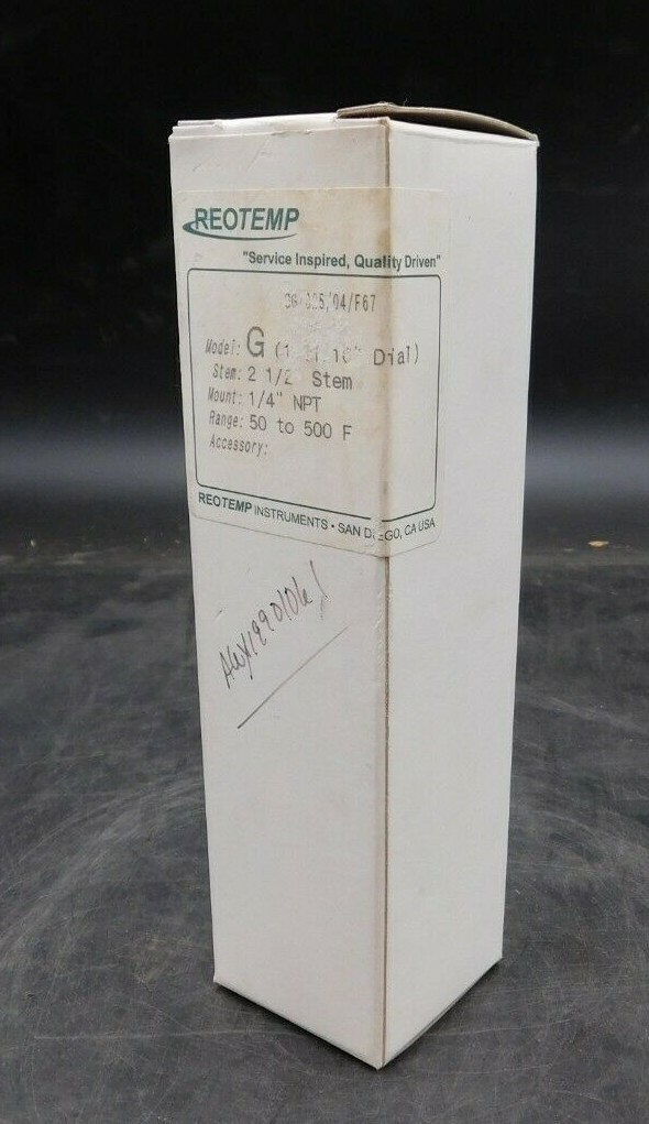 Reotemp Bimetal Thermometer Type G - 50-500 F - 2 1/2 in stem - 1 11/16 ...
