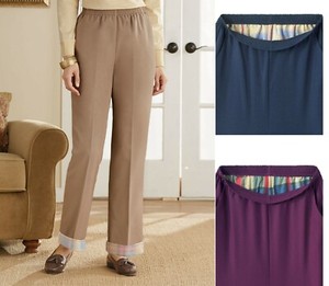 NWT Womens Plus Size Haband Salon Studio Flannel Lined Navy Stretch ...