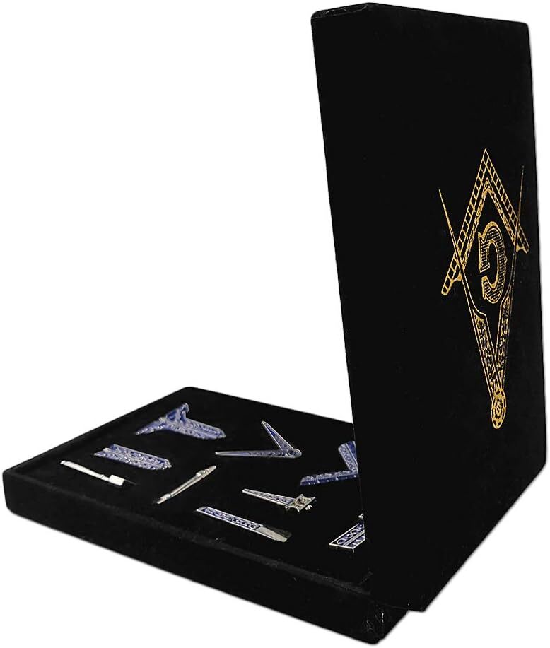 Deep Blue Masonic Compass & Square Freemason Complete Metal Working ...