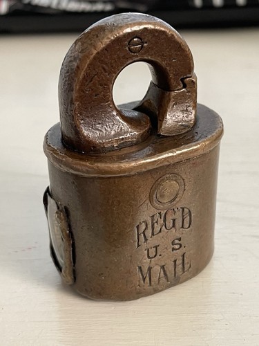 Vintage Brass “Registered U.S. Mail” Rotary Padlock w/Numerical Counter ...