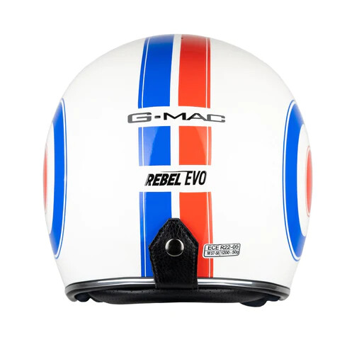 GMAC REBEL EVO TARGET WHITE RED BLUE OPEN FACE MOTORCYCLE HELMET WITH ...