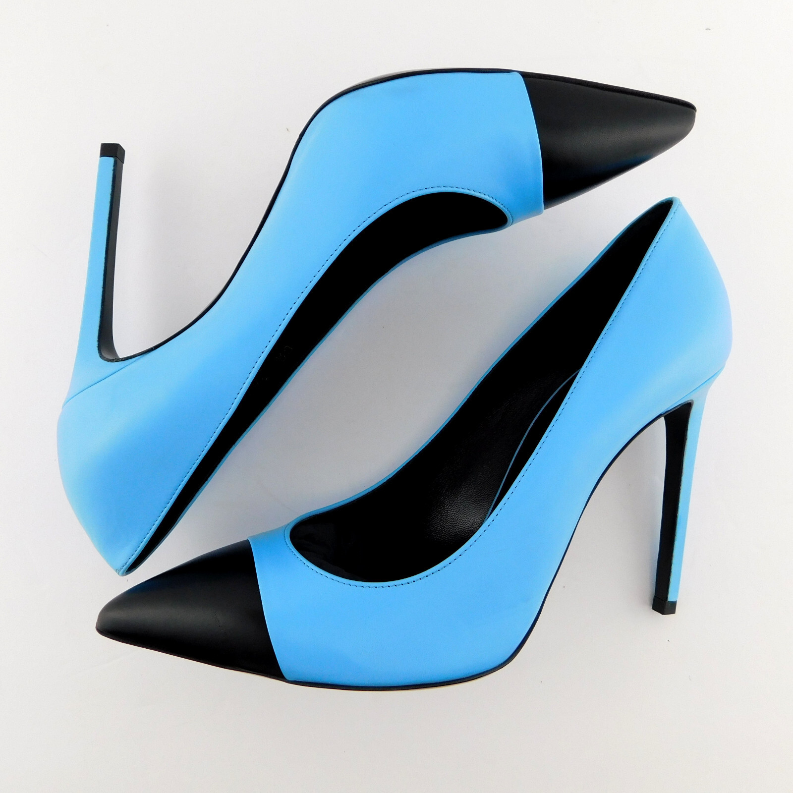 New SAINT LAURENT YSL Size 9 PARIS Blue Spectator Heels Pumps Shoes 39. ...