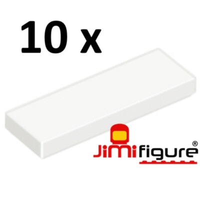 NEW 10 x LEGO Flat Tile 1x3 With Groove White 63864 Genuine Bulk Lot ...