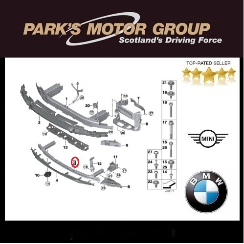 BMW Genuine Front Bottom Bumper Carrier Bar. 5 Series G30 G31 ...