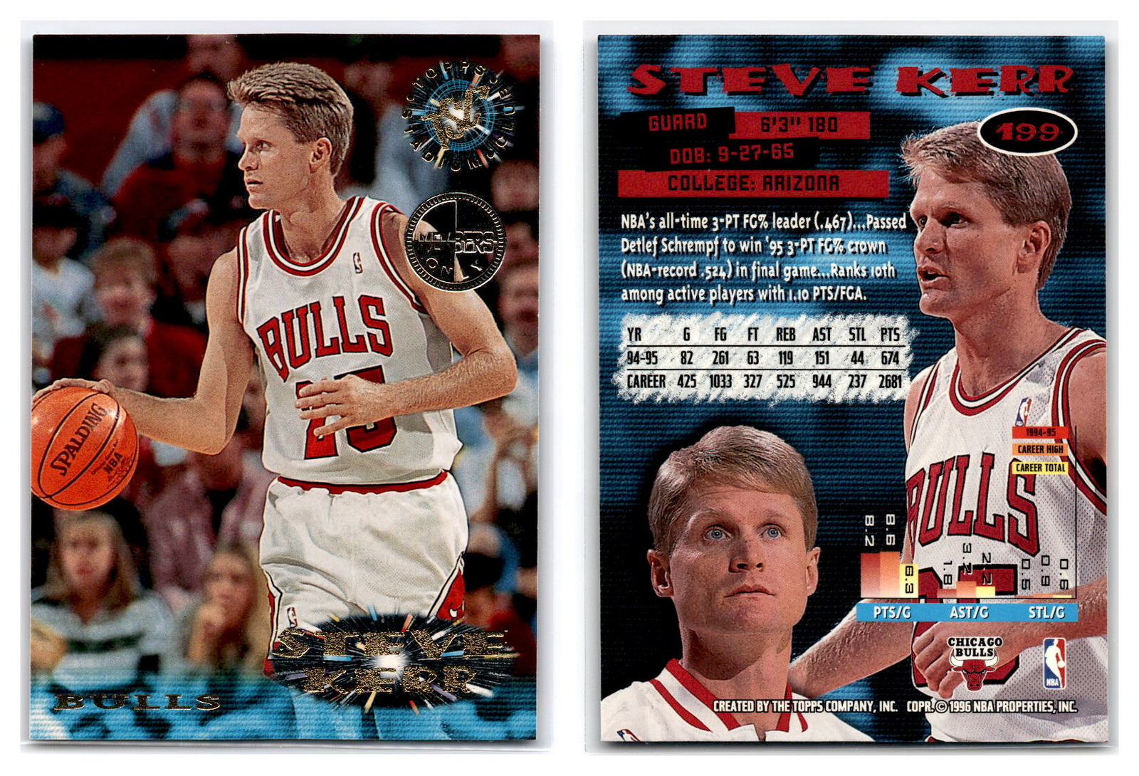 1995-96 Stadium Club Members Only #199 Steve Kerr - Chicago Bulls | eBay
