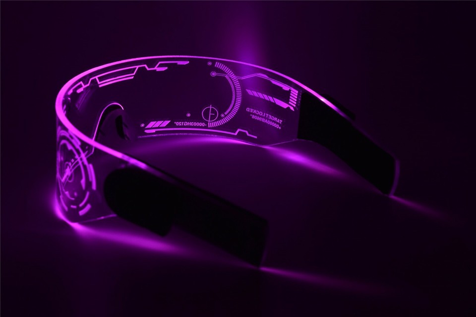 Cyberpunk Goggles LED Tron Visor Glasses Perfect For Cosplay Festivals ...