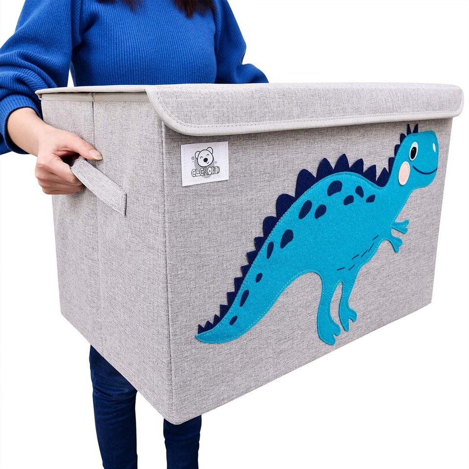 CLCROBD Foldable Large Kids Toy Chest with Flip-Top Lid, Collapsible ...