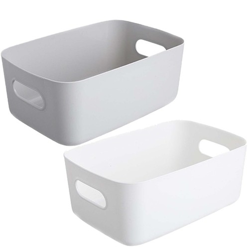 2 PCS Bathroom Storage Bins Plastics Baskets For Shelves Home Pantry ...