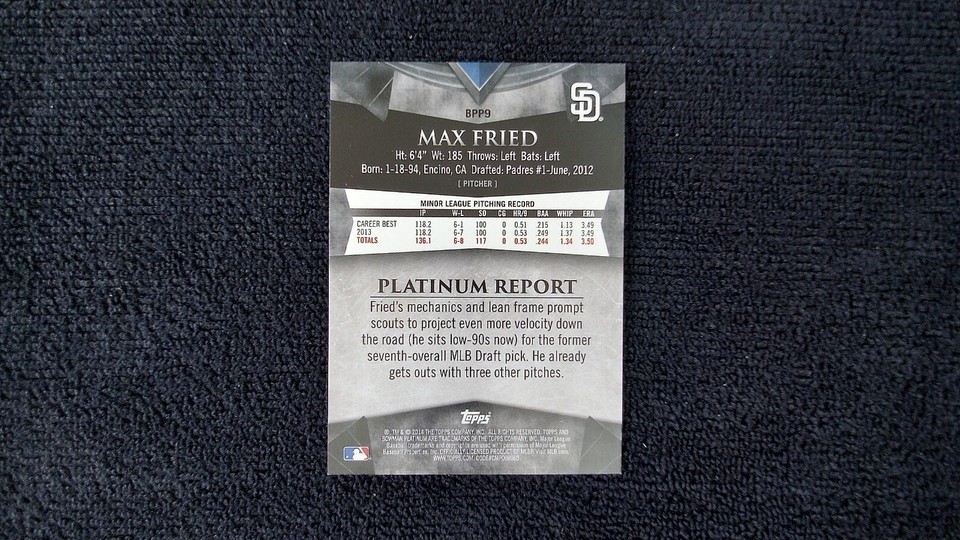 2014 Bowman Platinum | Max Fried | Padres | Prospect | BPP9 | eBay