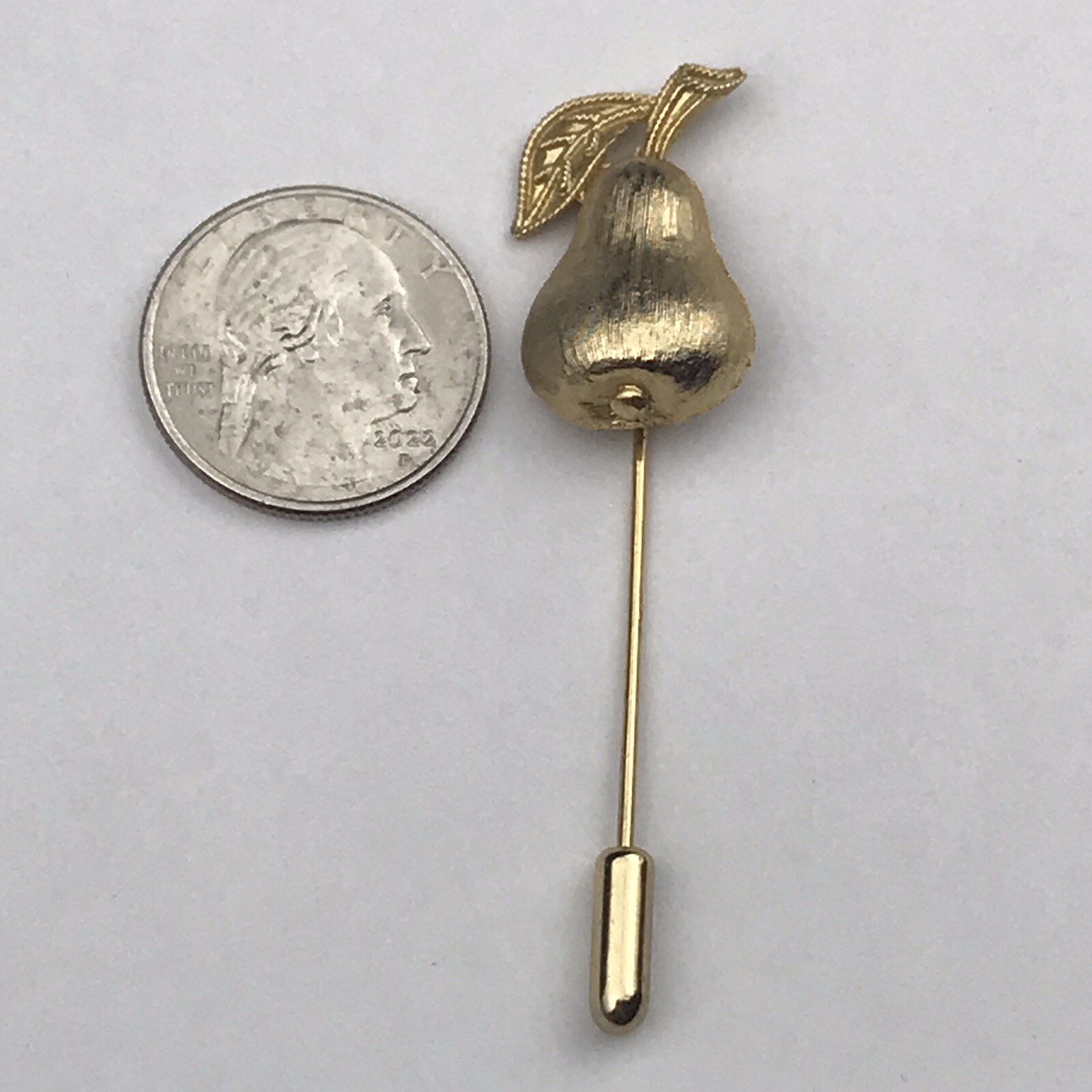 Pear Stick pin Vintage Gold Tone | eBay