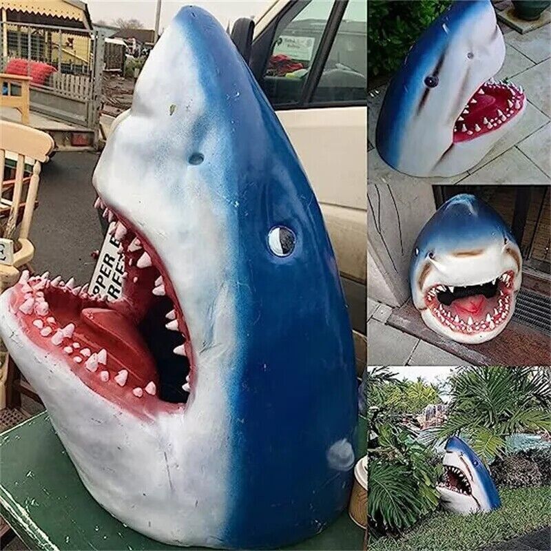 Great White Croc And Sharks Creative White Shark Garden Art Statue