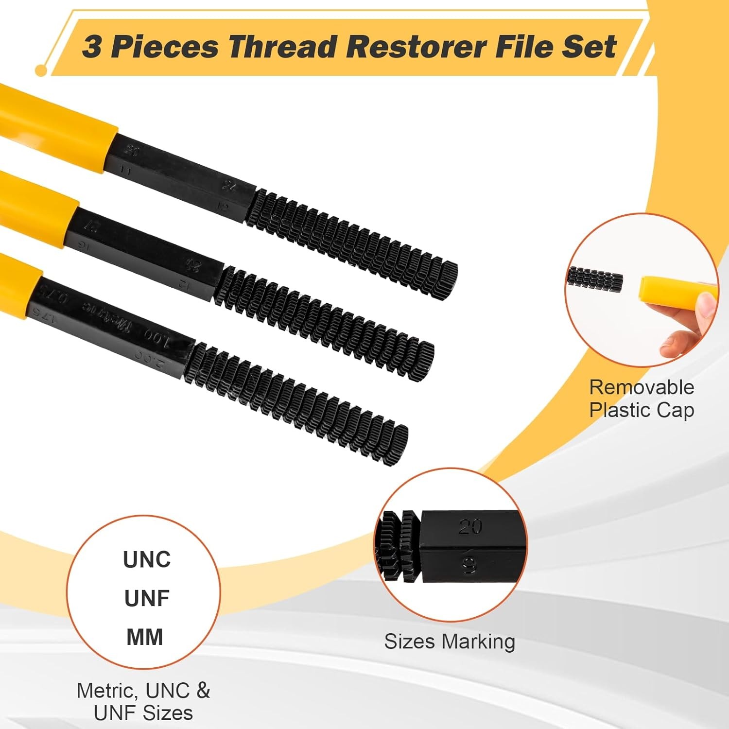3-Piece Thread Restorer File Set, SAE & Metric Thread Repair Files | eBay
