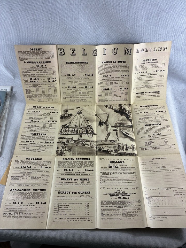 Where Shall We Go.. Belgium or Holland? Cooks 1937 Travel Guide Foldout ...