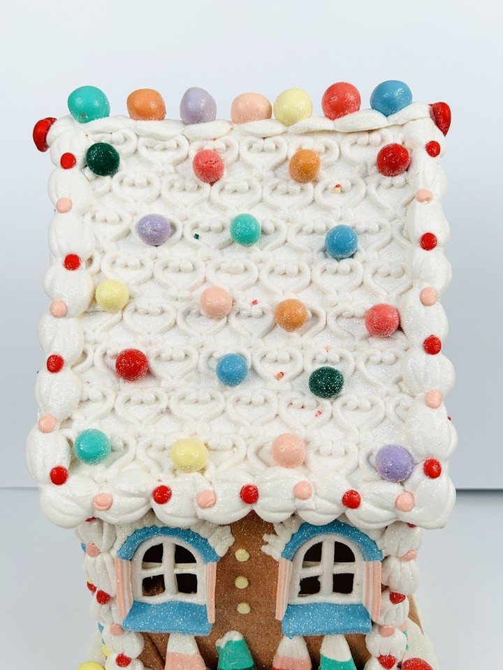 Gingerbread House 13” Gumdrops Hearts Candy Pastel Light Up Clay Dough ...