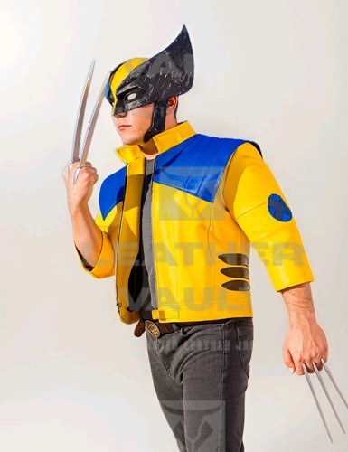 X-Men Inspired Leather Jacket Wolverine Cosplay Costume Comic Con ...