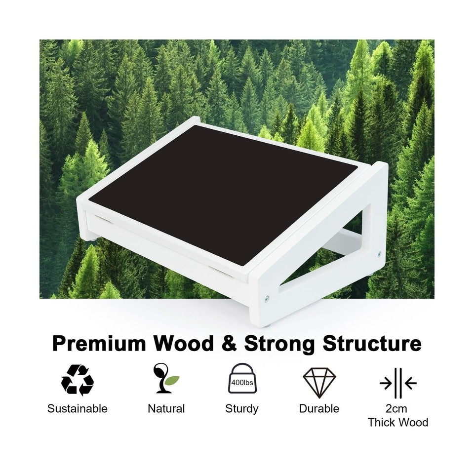 WOOD CITY Foot Rest for Under Desk at Work, 3 Heights Adjustable Fo ...