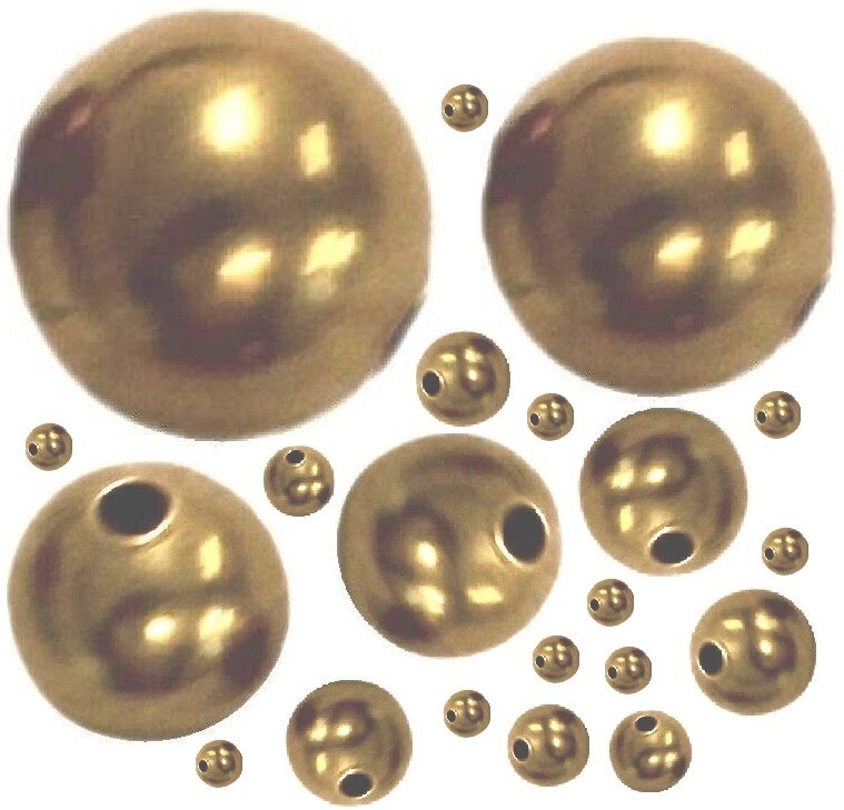 16 MM Round Brass Hollow Beads ( Pack Of 20 ) Hole 2 MM | eBay