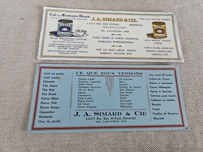 vtg ink blotter J.A Simard & Cie coffee café Montréal | eBay