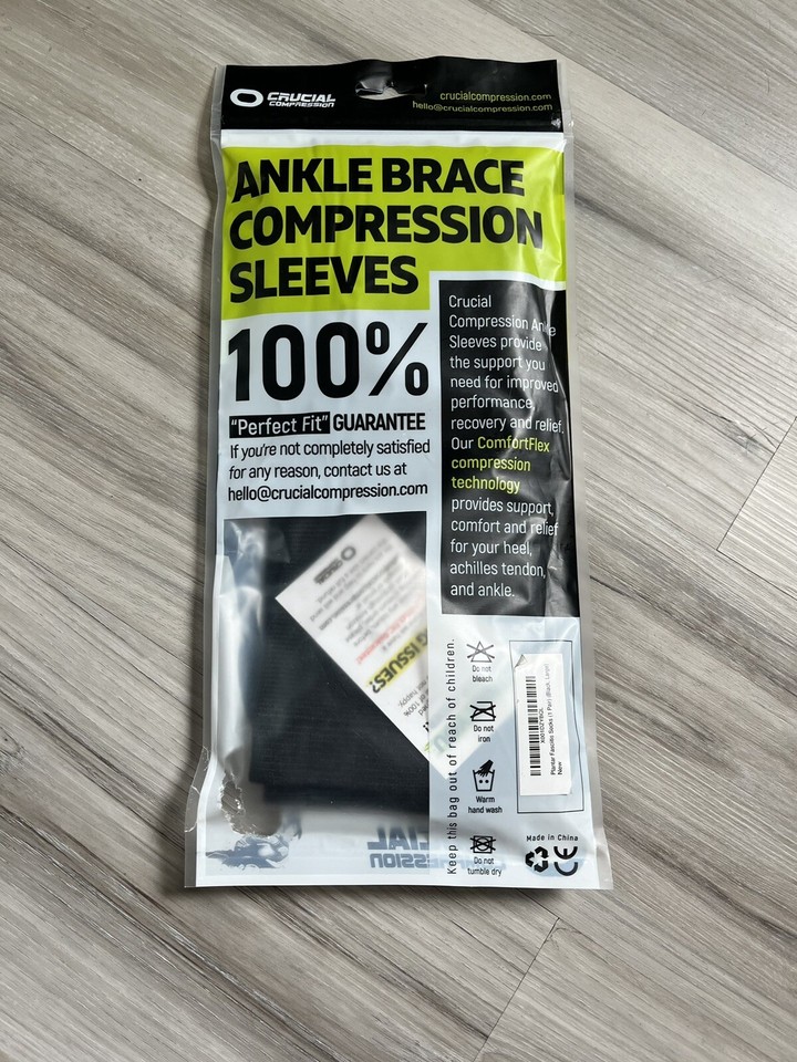 New: 1 Pair Crucial Compression Ankle Brace Men & Women Support Sleeves ...