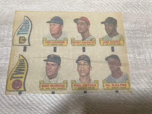 1966 Topps Rub-Offs 4x2 Panel Bobby Richardson Al Kaline Rocky Colavito ...