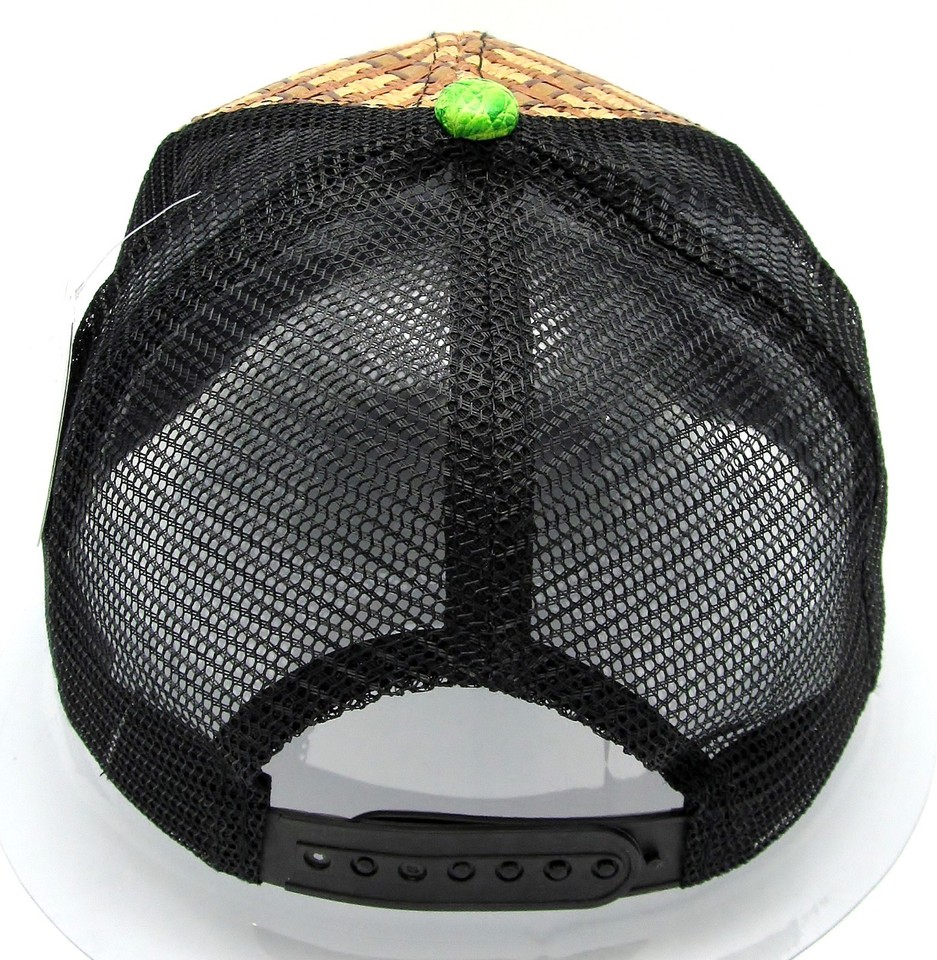 NWT Straw Mesh Trucker Hat Baseball Cap Snapback Adjustable Faux ...
