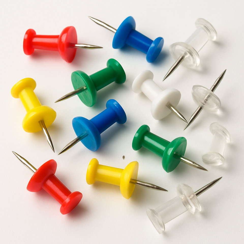 Drawing Pins Assorted Colours – Push Pin Tacks for Notice Boards, Maps ...
