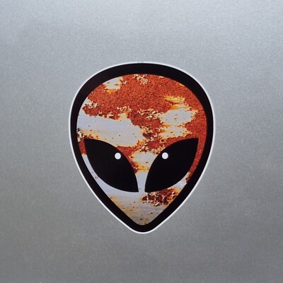 Rusty Rusted Metal Alien Head Vinyl Sticker Decal For Car Van Helmet ...