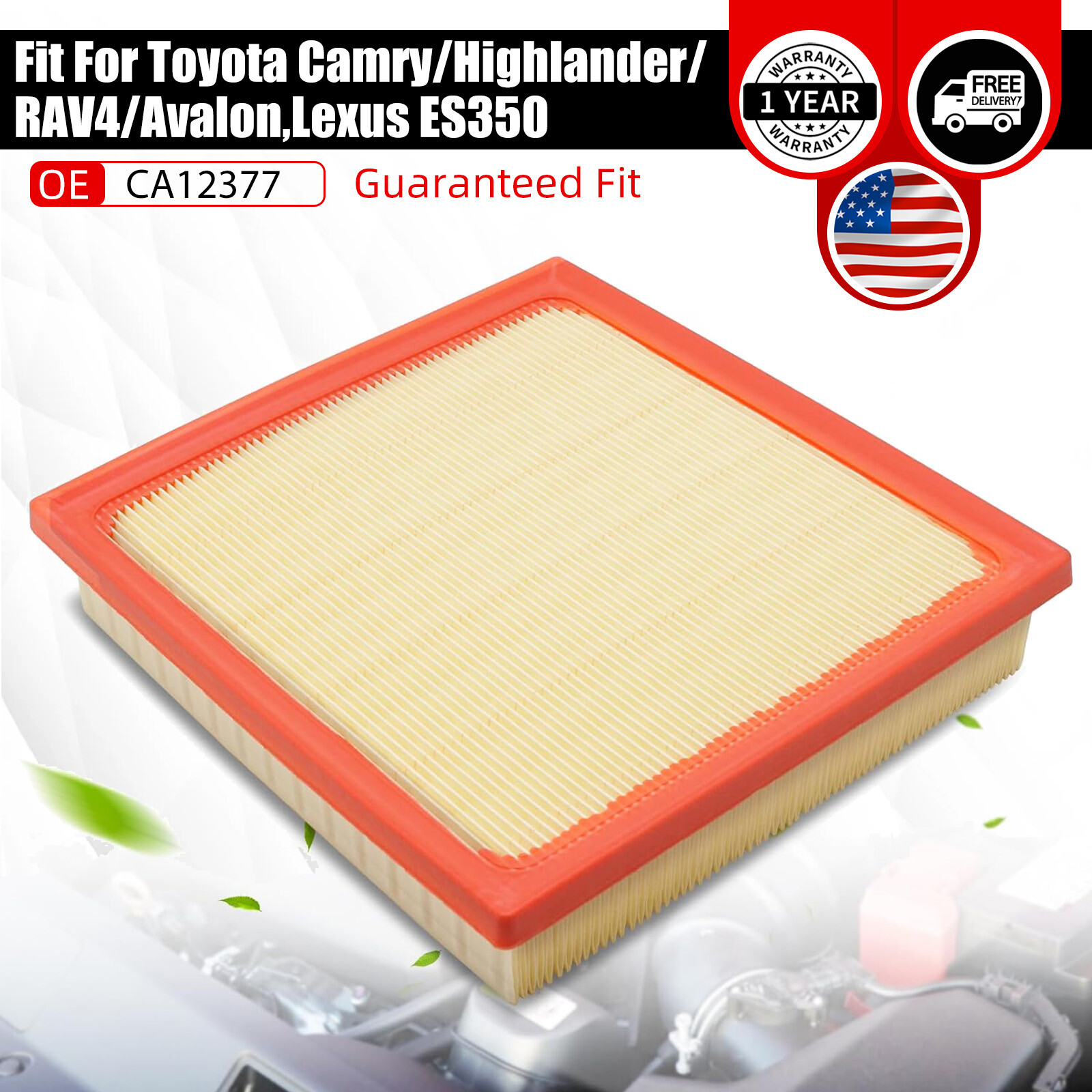 Engine Air Filter Element Fits Toyota Camry Rav4 Avalon 2018-2022 17801 ...