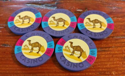 Joe Camel Collectible Clay Purple Poker Chips (5) Chips Total | eBay