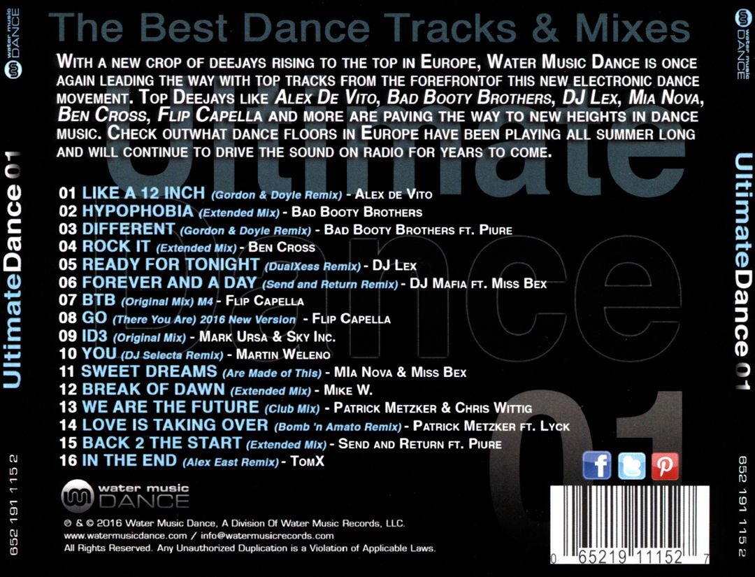 VARIOUS ARTISTS - ULTIMATE DANCE, VOL. 1: THE BEST DANCE TRACKS AND ...
