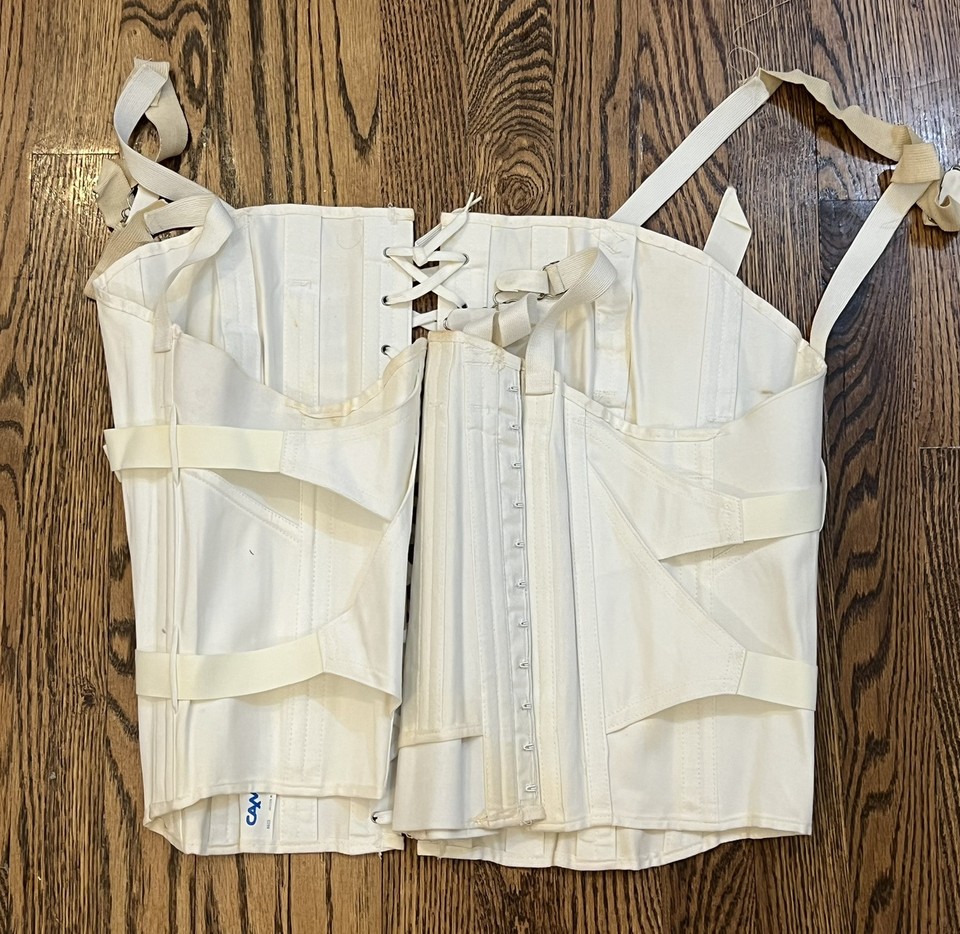 Vintage CAMP White Fab Lacing Corset Girdle Shapewear Back Brace 46 ...
