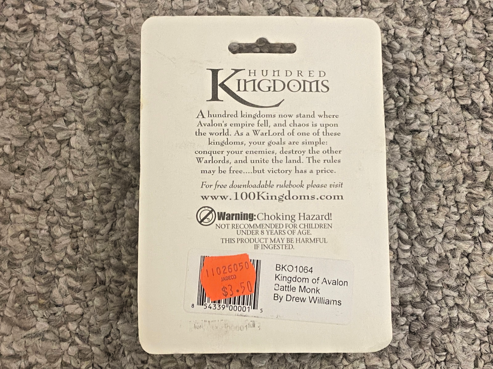 Avalon Battle Monk - Hundred Kingdoms #1064 (Black Orc Games) | eBay
