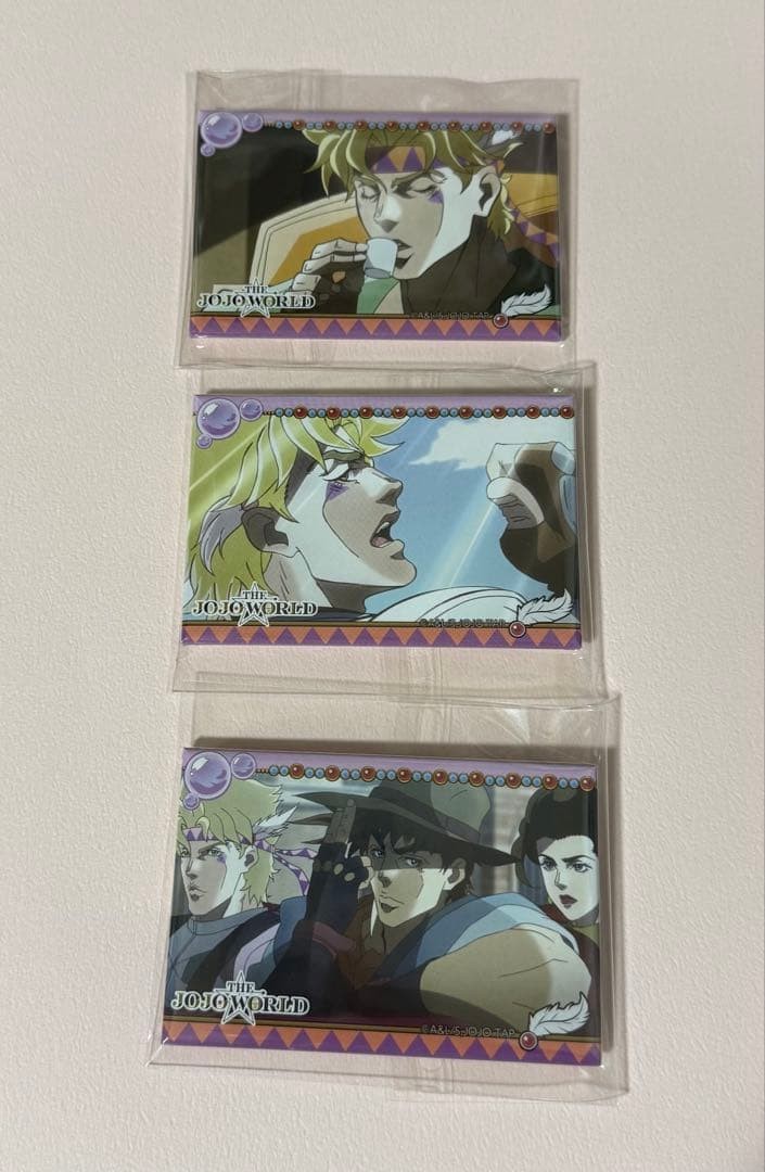 JoJo's Bizarre Adventure Caesar Square Can Badge 3pcs Unused Character ...