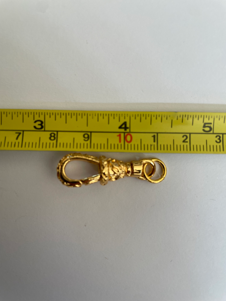 gold colour pattern albert swivel pocket watch clasp dog clip chain fob ...