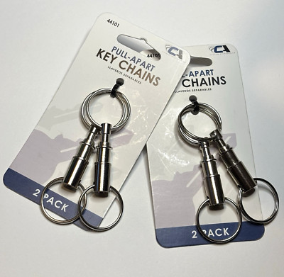 44101 Pull-Apart Key Chain Sturdy Metal Split Ring - 4 pcs by Custom ...