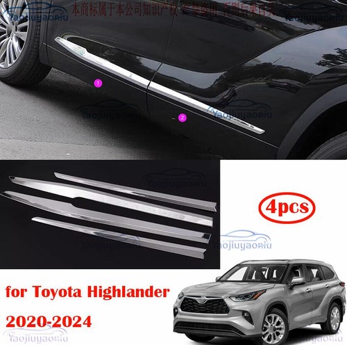 Chrome Side Body Door Protect Trim 4pcs for Toyota Highlander 2020-2024 ...